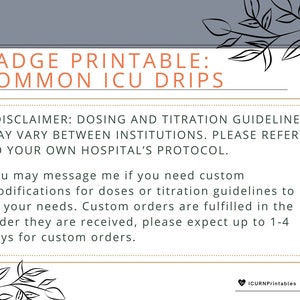 ICU Nurse Badge Insert Bundle | Printable PDF Download - Etsy