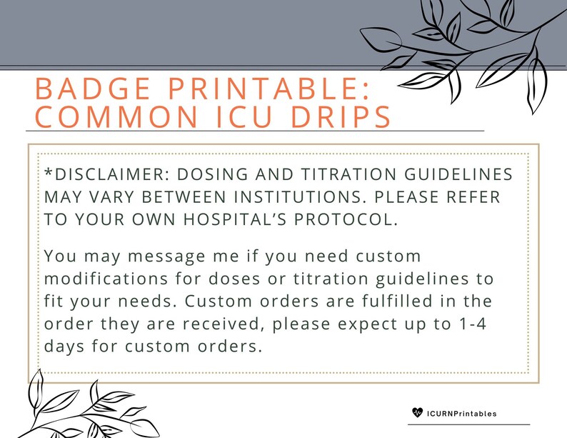 ICU Nurse Badge Insert Bundle Printable PDF Download - Etsy