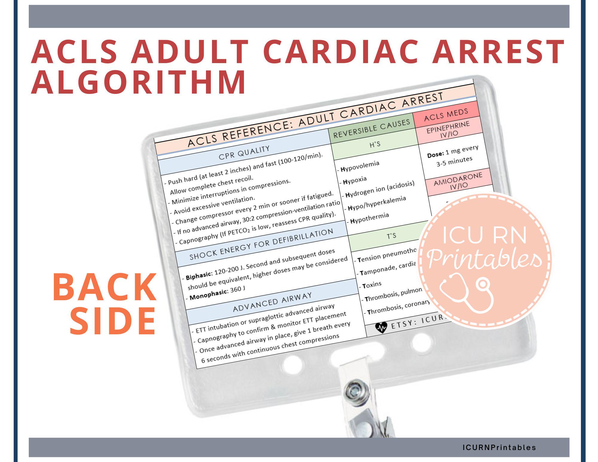 BLS & ACLS Algorithm Bundle Printable PDF Download - Etsy