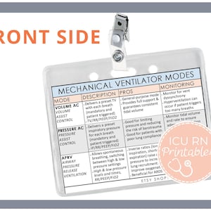 Mechanical Ventilator Modes Badge Insert | Printable PDF Download - Etsy