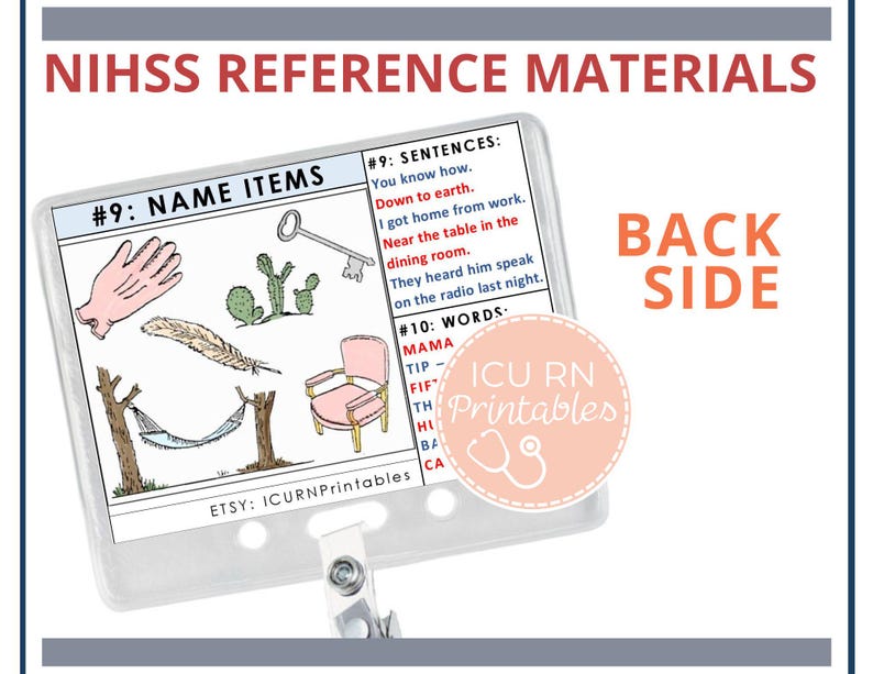 NIH Stroke Scale [ NIHSS ] Badge Insert | Printable PDF Download - Etsy