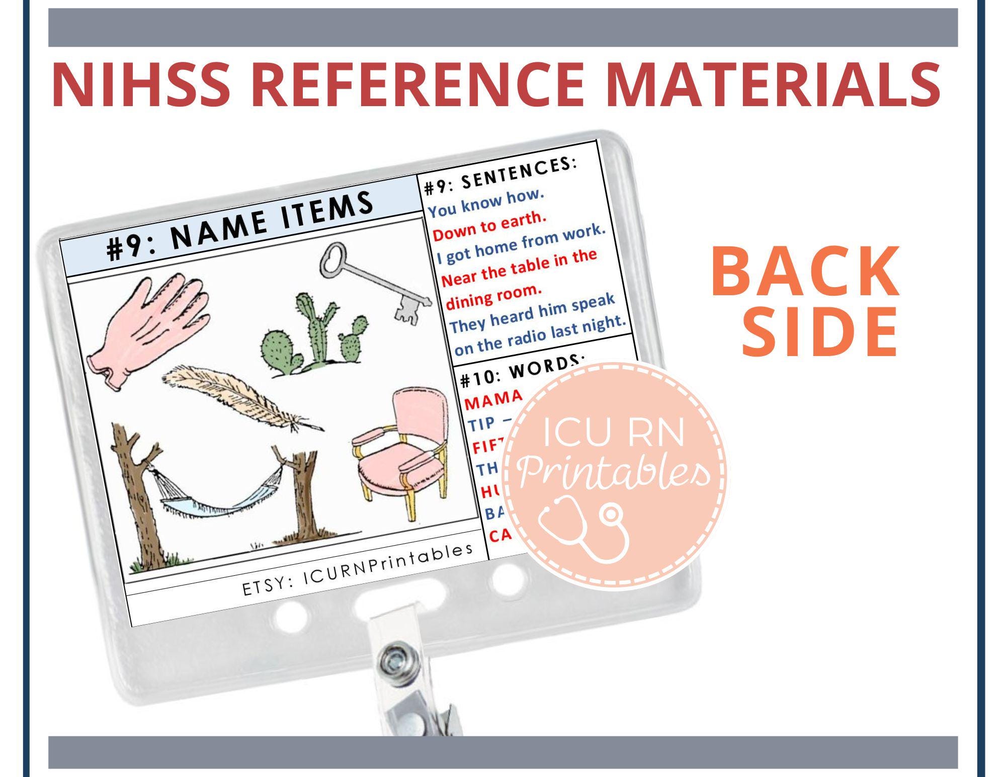 NIH Stroke Scale [ NIHSS ] Badge Insert | Printable PDF Download - Etsy