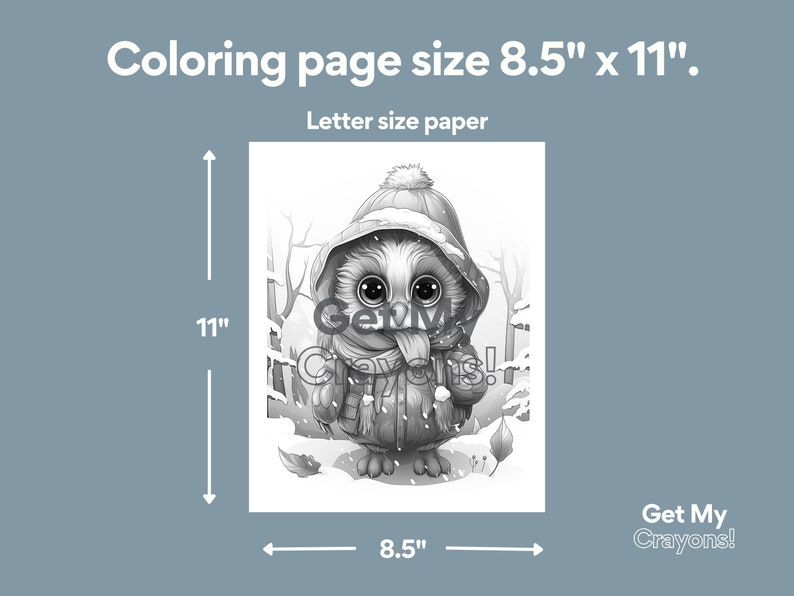 Winter Woodland Animals Coloring Pages for Adults Teens 25 Greyscale ...