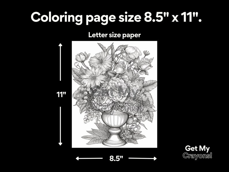 Flower Arrangements Coloring Pages for Adult Teens 25 - Etsy