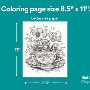 Tea Time Coloring Pages for Adults 25 Greyscale Pages to Color ...