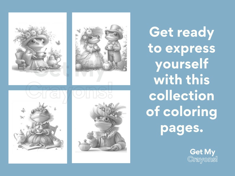 Frogs Having Tea Coloring Pages, for Adults, Teens, and Kids 20 ...
