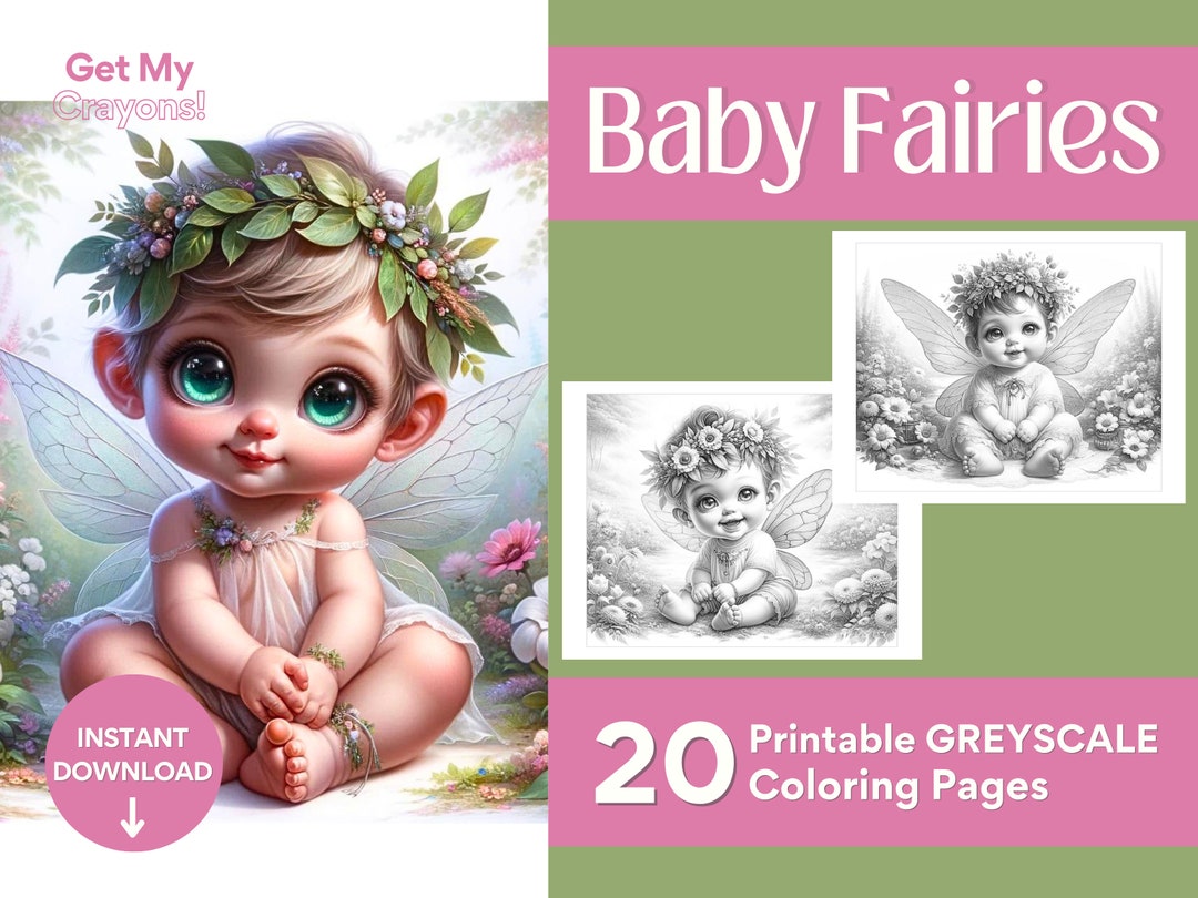 Cute Baby Fairies Coloring Pages for Adults Teens Kids and Girls 20 ...