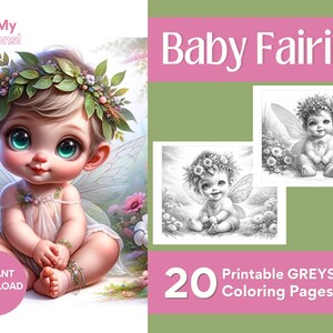 Cute Baby Fairies Coloring Pages for Adults Teens Kids and Girls 20 ...