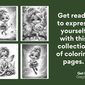 Pretty Little Fairy Vol 6 Wild Flowers Coloring Pages for Adults Teens ...