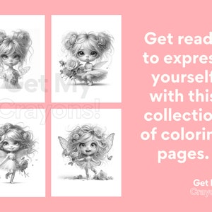 Pretty Little Fairy Vol 1 Roses Coloring Pages for Adults Teens & Kids ...