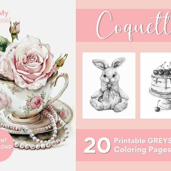 Coquette Coloring Pages - Etsy