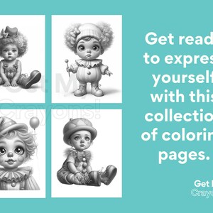 Adorable Baby Clowns Coloring Pages, for Adults, Teens, and Kids, 20 ...