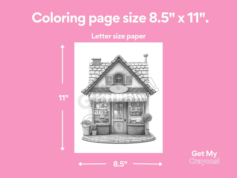 Sweet Shop Store Front Coloring Pages for Adults Teens Kids and Girls ...