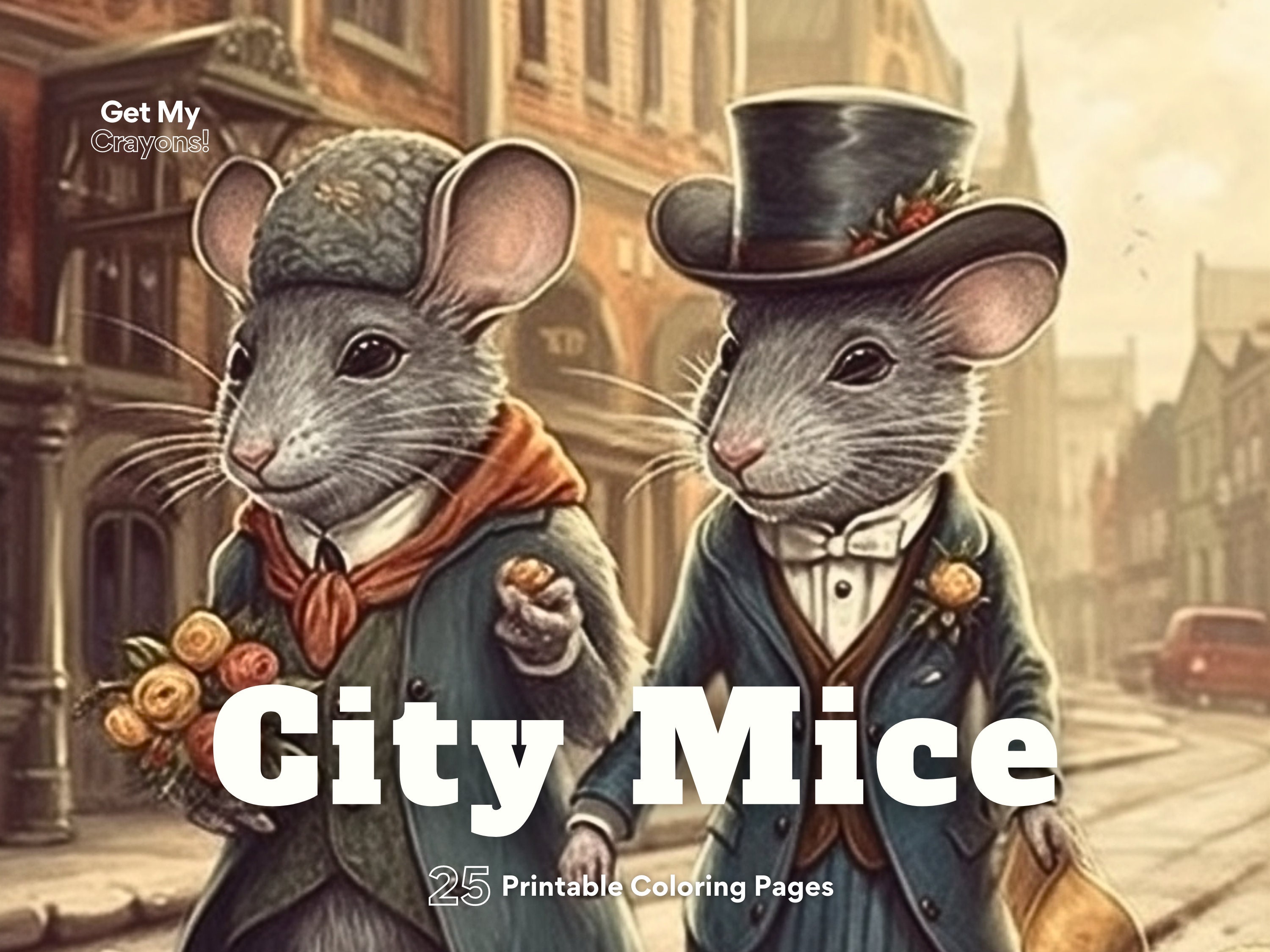 City Mice Coloring Pages for Adult Teens 25 Greyscale Pages to - Etsy