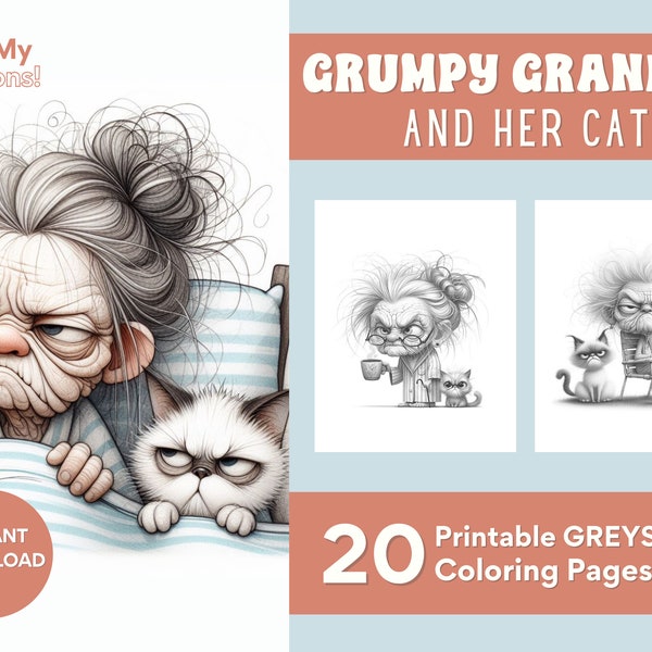 Grumpy Coloring Pages - Etsy