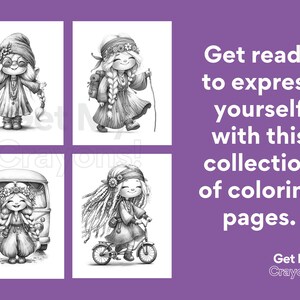The Hippie Gnome Vol 1 Coloring Pages for Adults Teens & Kids 20 ...