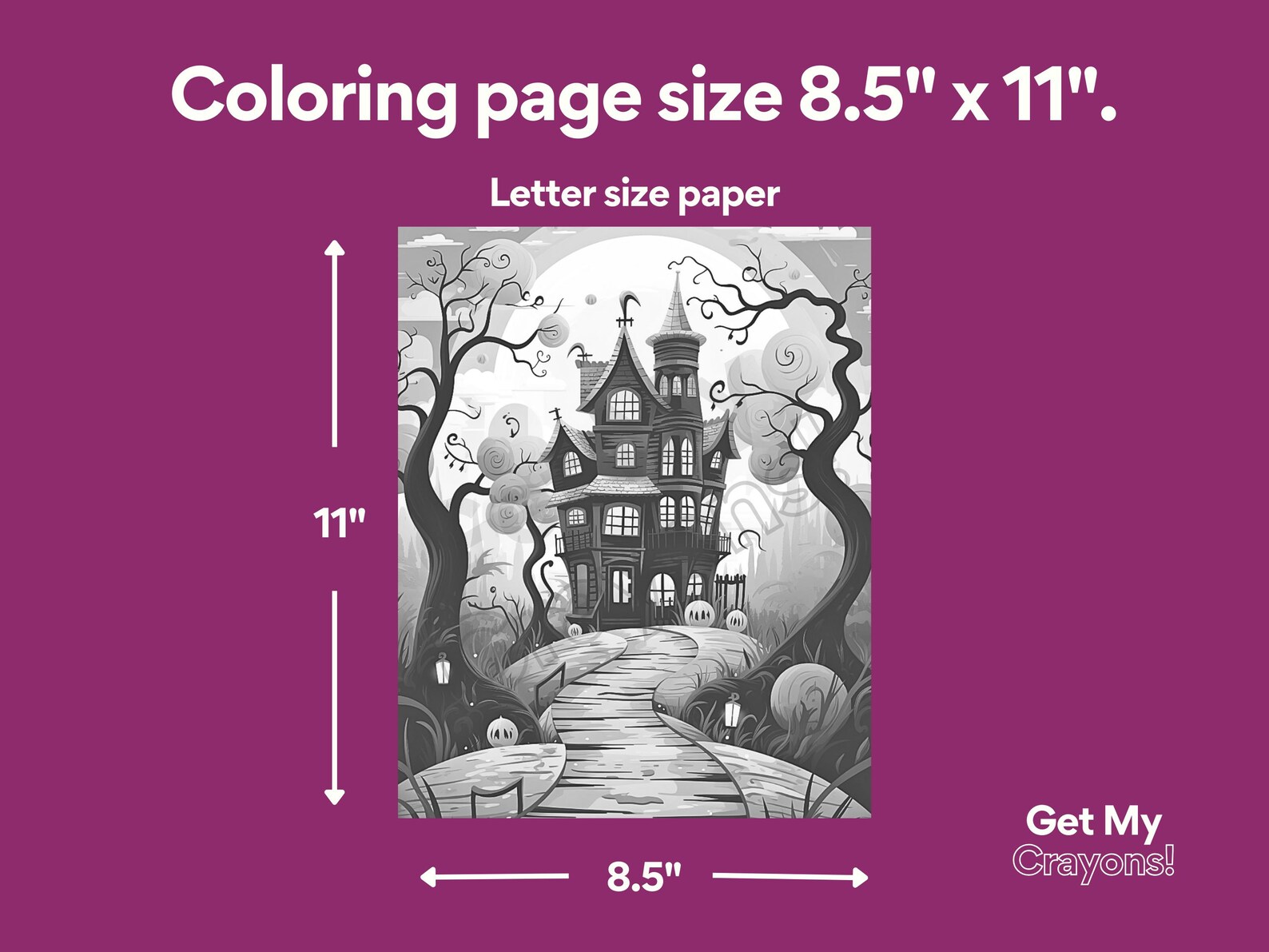 A Whimsical Halloween Coloring Pages, for Adults, Teens, and Kid, 20 ...