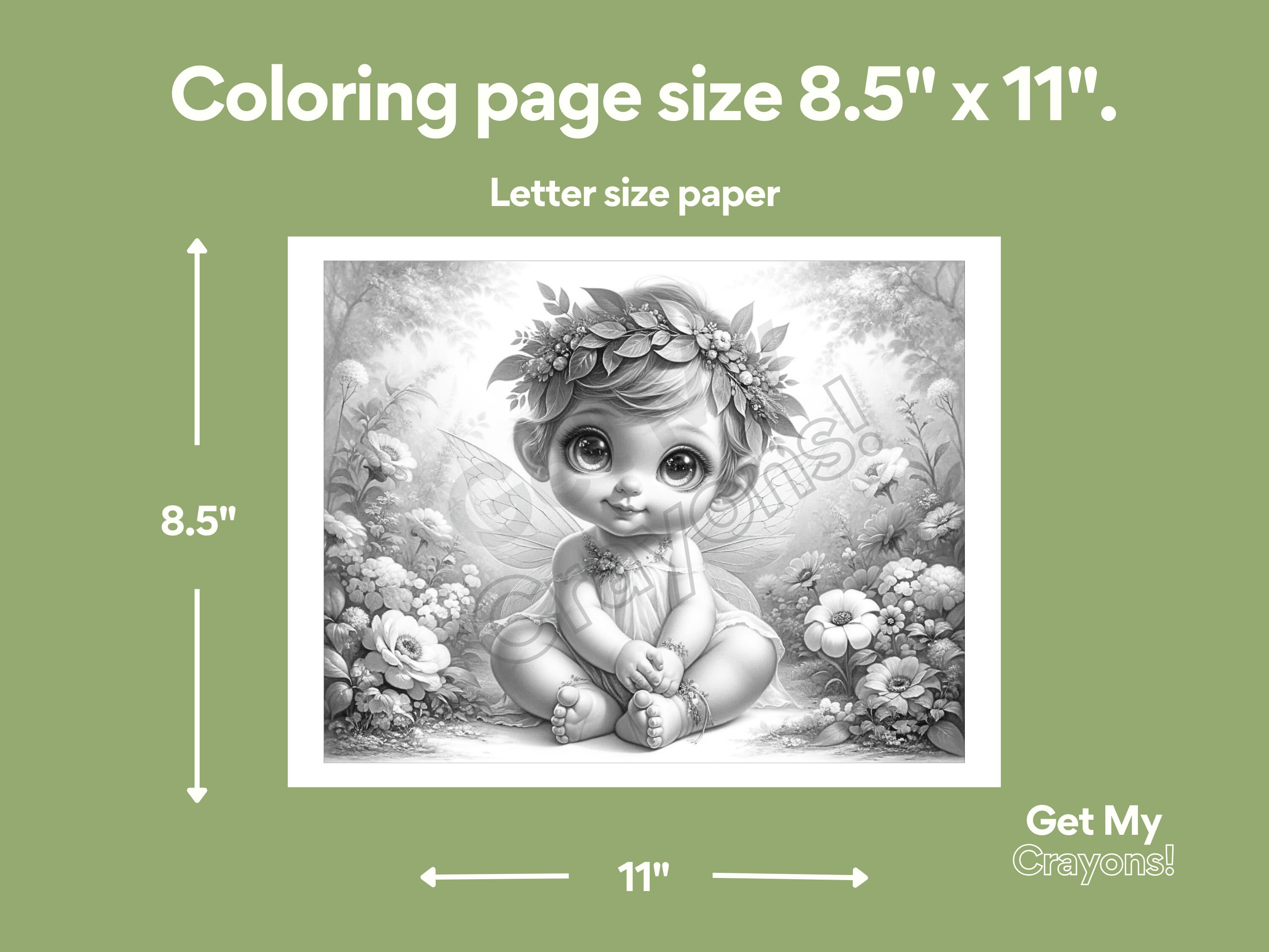 Cute Baby Fairies Coloring Pages for Adults Teens Kids and Girls 20 ...