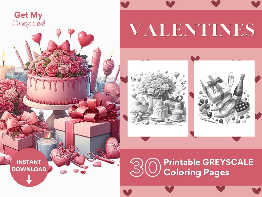 Valentines Day Coloring Pages for Adults Teens Kids and Girls 30 ...