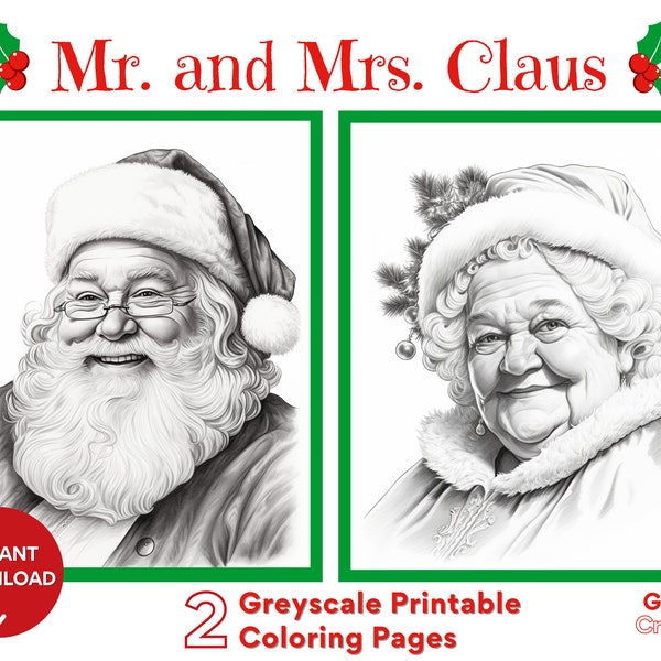 Mrs Claus Coloring Pages - Etsy