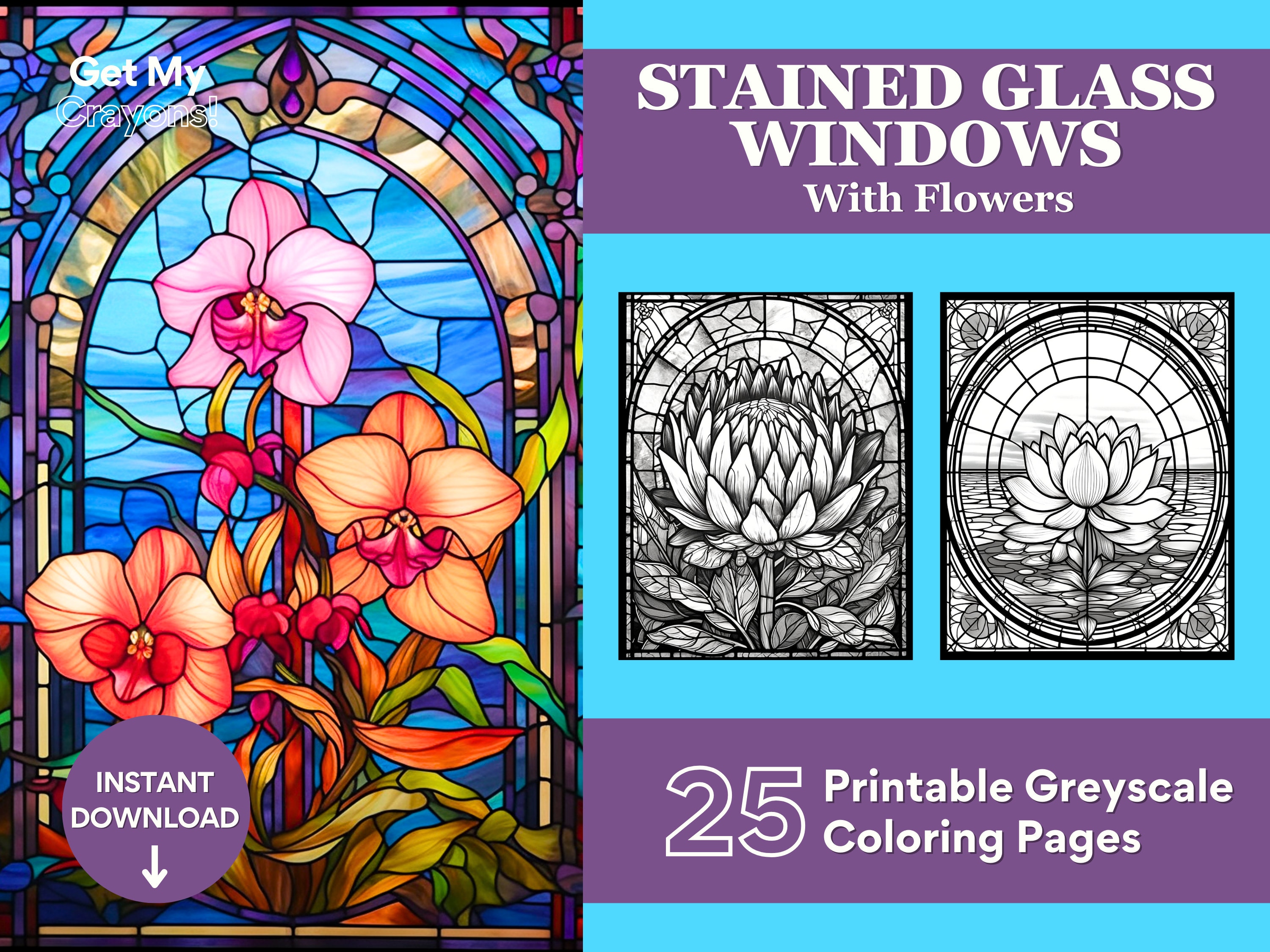 Stained Glass Window Coloring Page