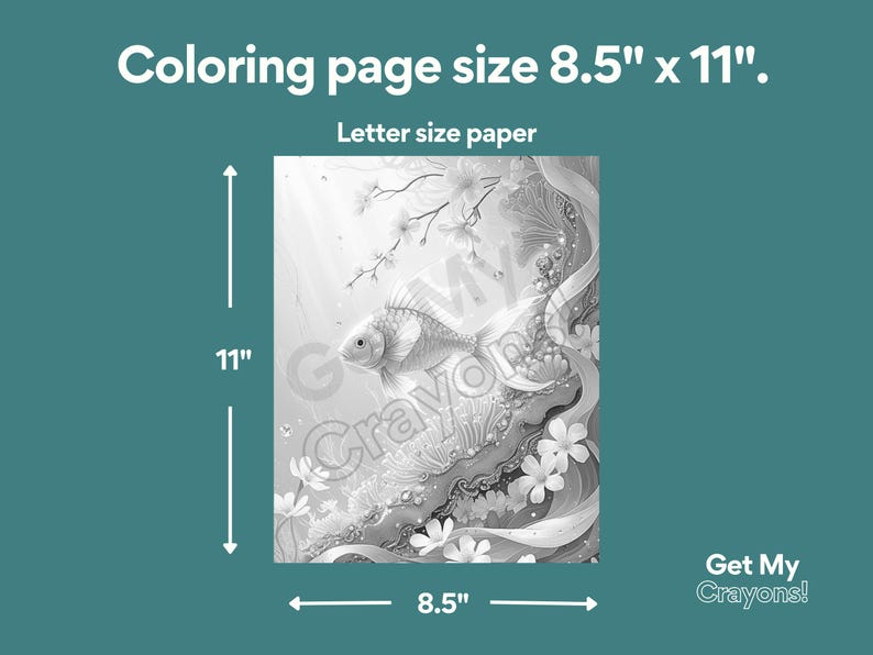 The Fish, Flowers & the Sea Coloring Pages, for Adults and Kids 20 ...