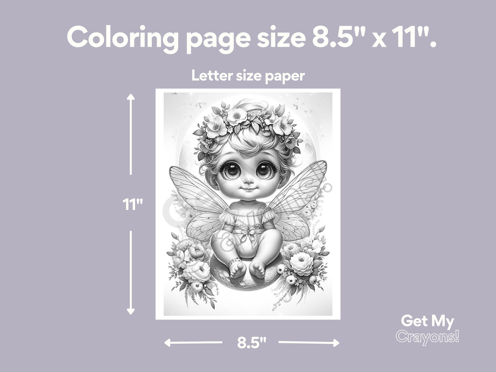 Baby Fairies and the Moon Coloring Pages, for Adults, Teens, and Kids ...