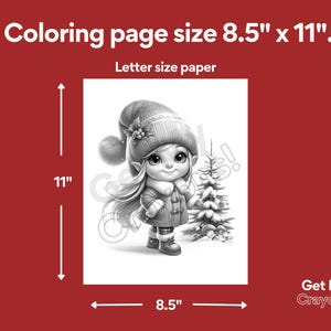 Winter Gnome Coloring Pages, for Adults, Teens, and Kid, 20 Greyscale ...