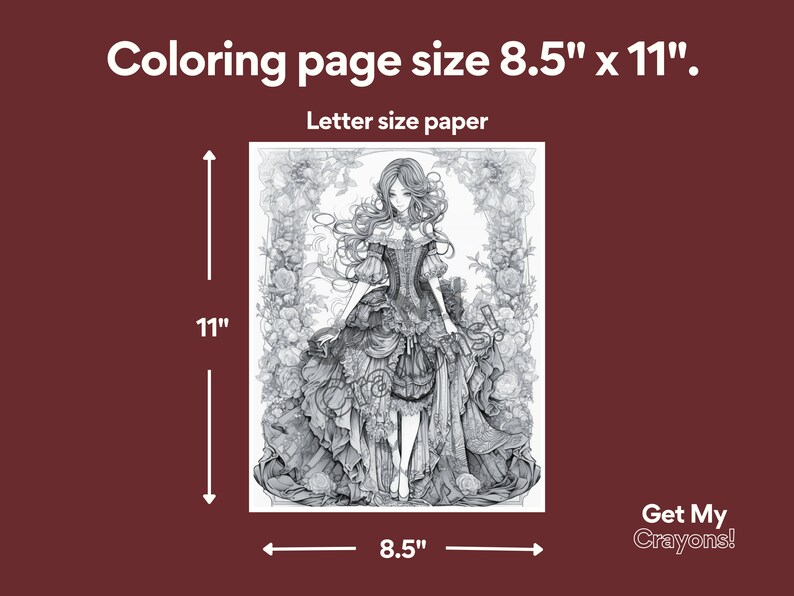 Gothic Girl Coloring Pages for Adults Greyscale Pages to Color - Etsy