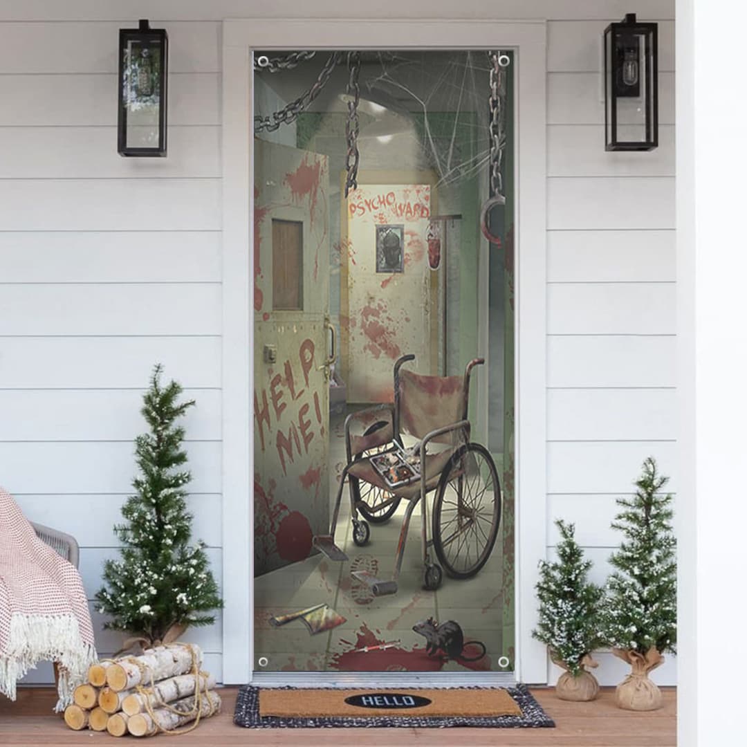 Halloween help Me Horror Scary Door Cover - Etsy