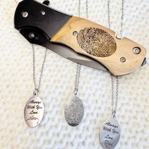 Thumbprint Memorial Pocket Knife Thumbprint Death Anniversary ...