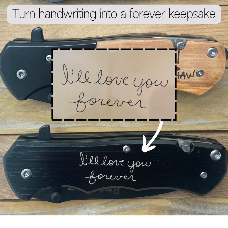 Actual Handwriting Pocket Knife for Men Memorial Gift Loss of Mother ...