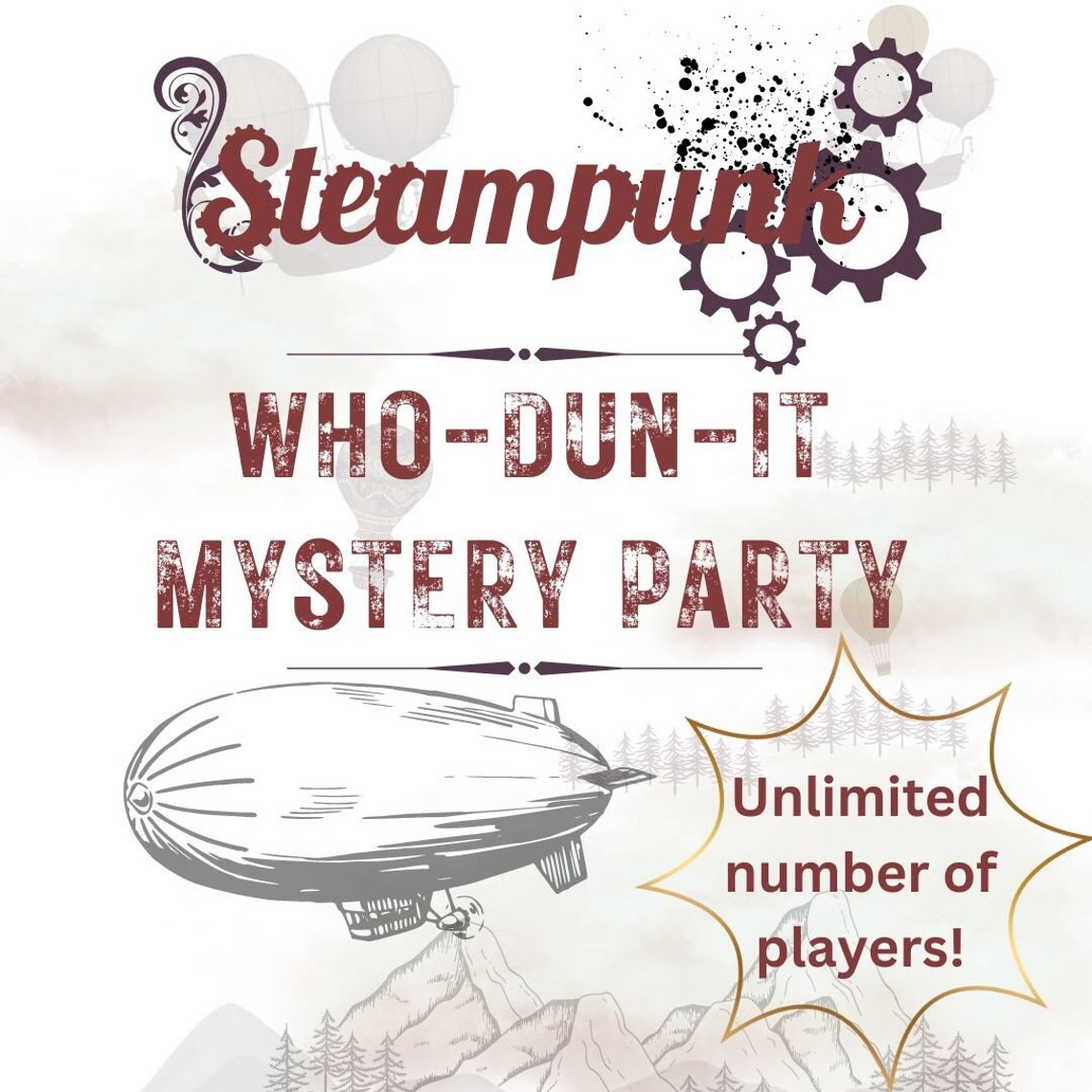 Printable Steampunk Mystery Party Game for Large Group Event ...