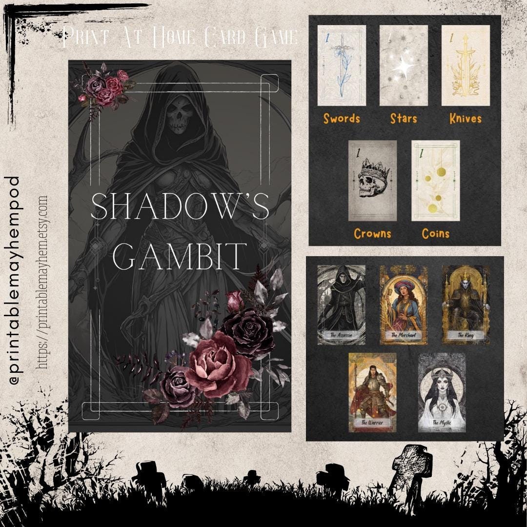 Shadow's Gambit Card Game, Dungeons and Dragons Themed Homebrew Stand ...