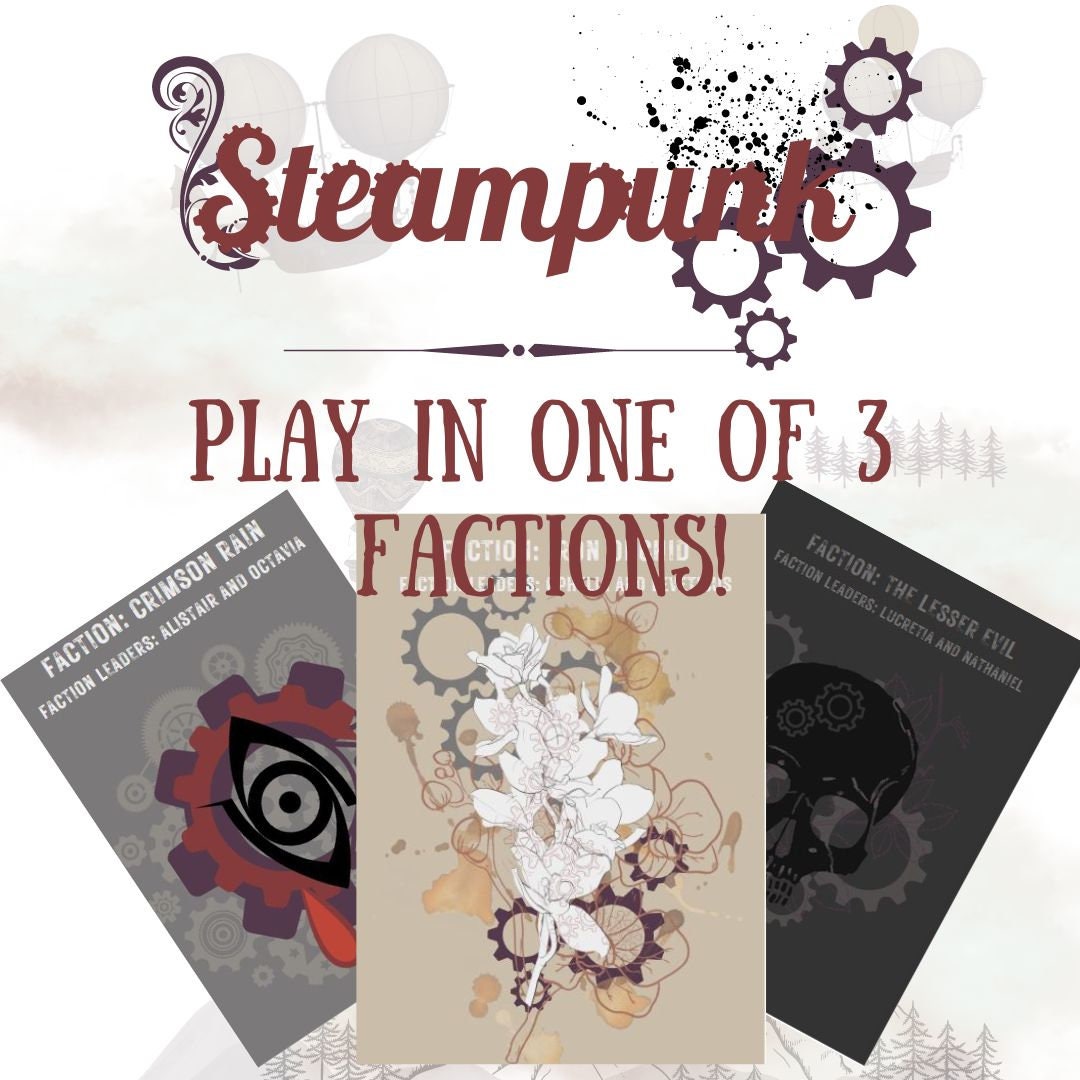 Printable Steampunk Mystery Party Game for Large Group Event, Interactive Dinner Party Activity ...