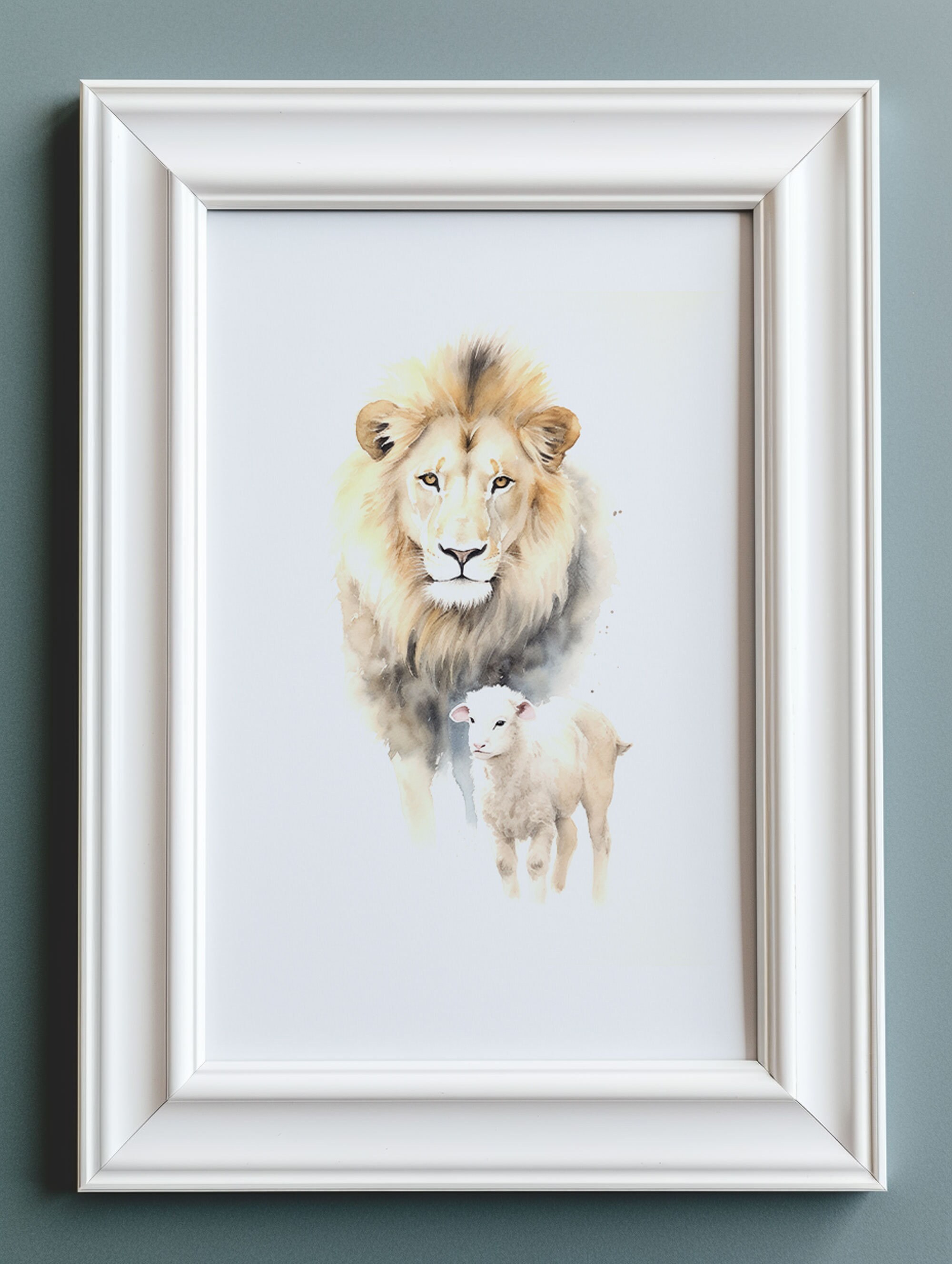A Stunning Picture of a Lion and a Lamb | Printable Copy - Etsy