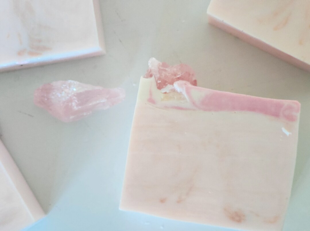 Rose Quartz Soap, Shea Butter Soap, Rose Quartz Stone - Etsy