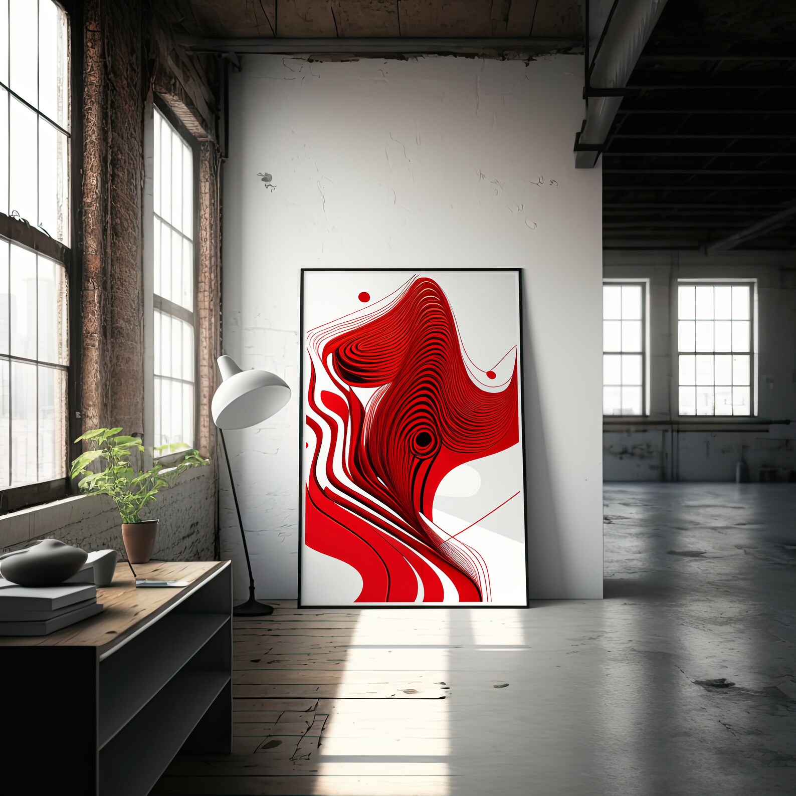 Abstract Art Print, Red Modern Wall Art, Digital Downloadable File - Etsy