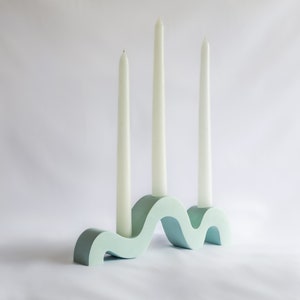 Candle Holder Wavy Candle Holder Brown Candle Stand Jesmonite Candle ...