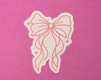Coquette Pink Bow Sticker - Etsy