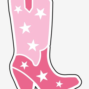 Pink Star Cowgirl Boot - Etsy
