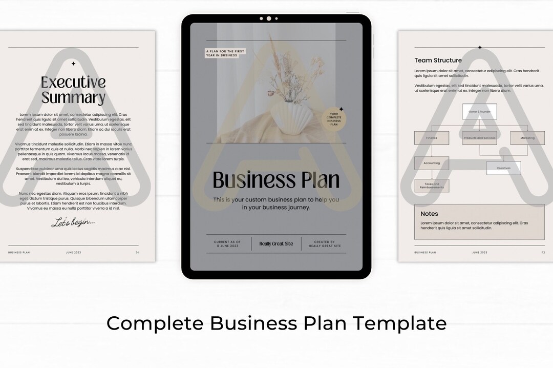 Complete Business Plan Template - Etsy