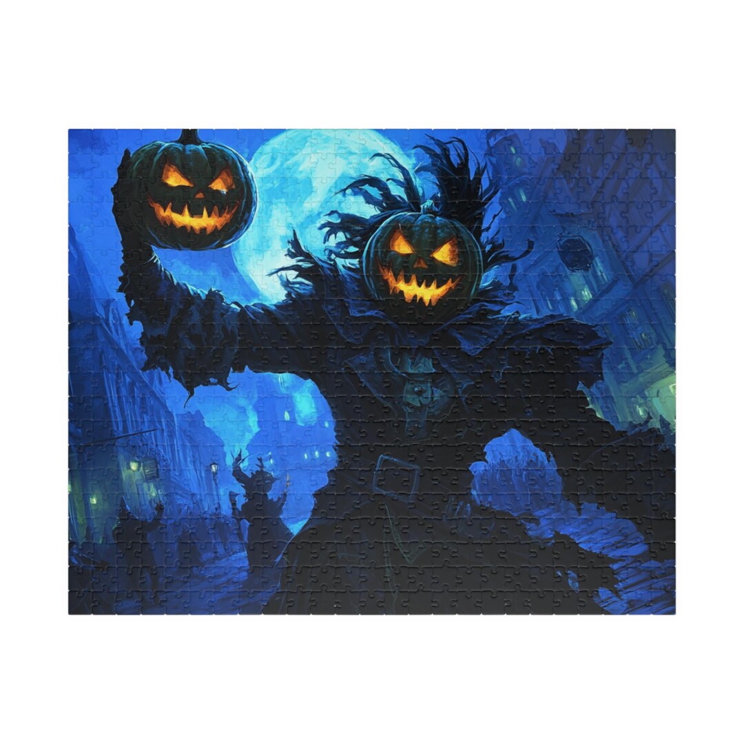 Scarecrow Witch Holding Pumpkin in Front of Haunted House Cemetery ...