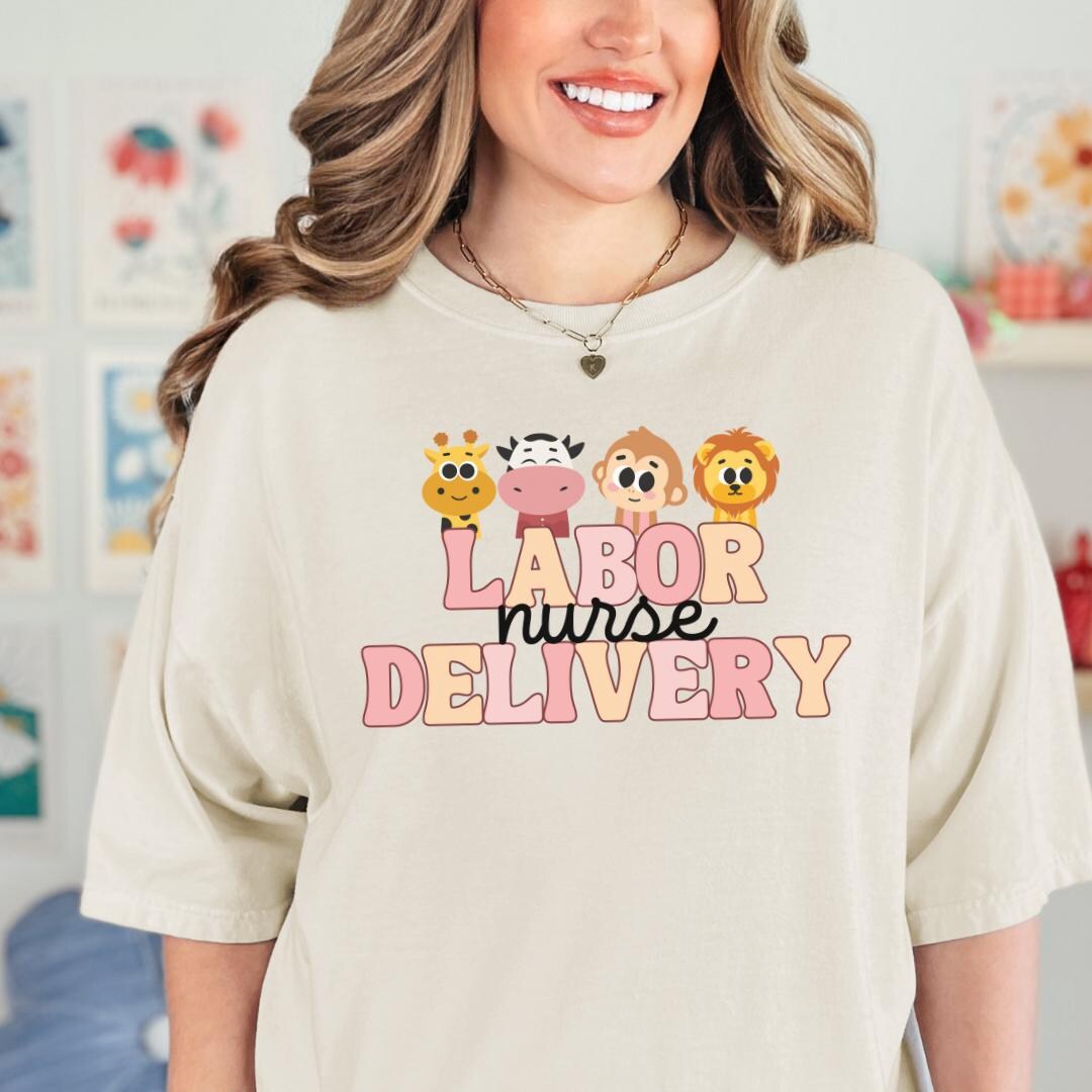 Labor and Delivery Nurse Shirt Comfort Colors L&D Nurse Tshirt Animals ...