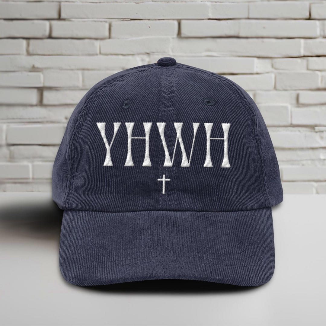 Corduroy Hat Embroidered YHWH Hat Yahweh Cap Vintage Adult Baptism Gift ...