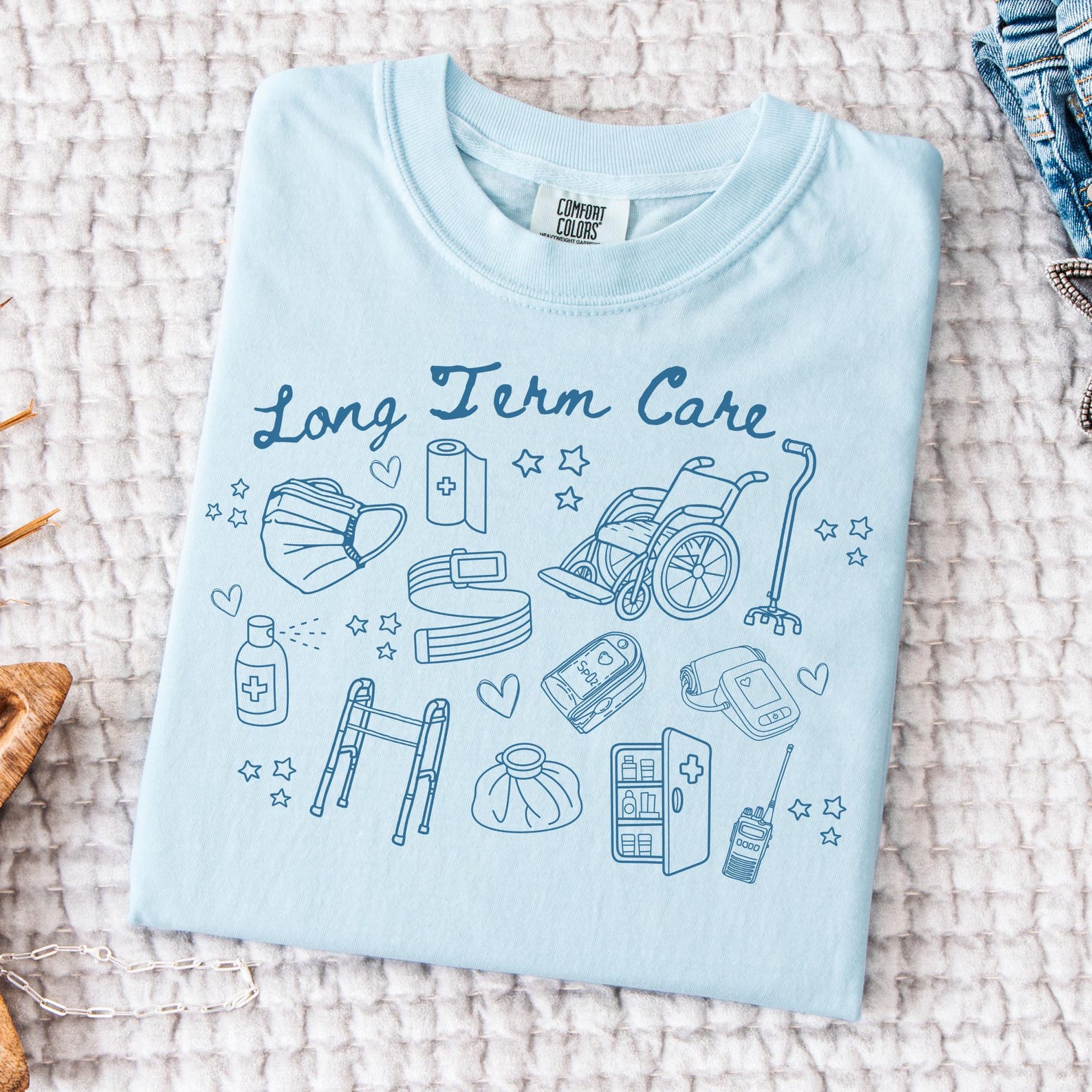Long Term Care Nurse Shirt Comfort Colors LTC Shirt Summer Geriatric ...