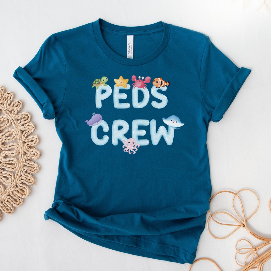 Pediatric Nurse Shirt Gift With Sea Animals Cute Pediatrics Shirt Peds ...