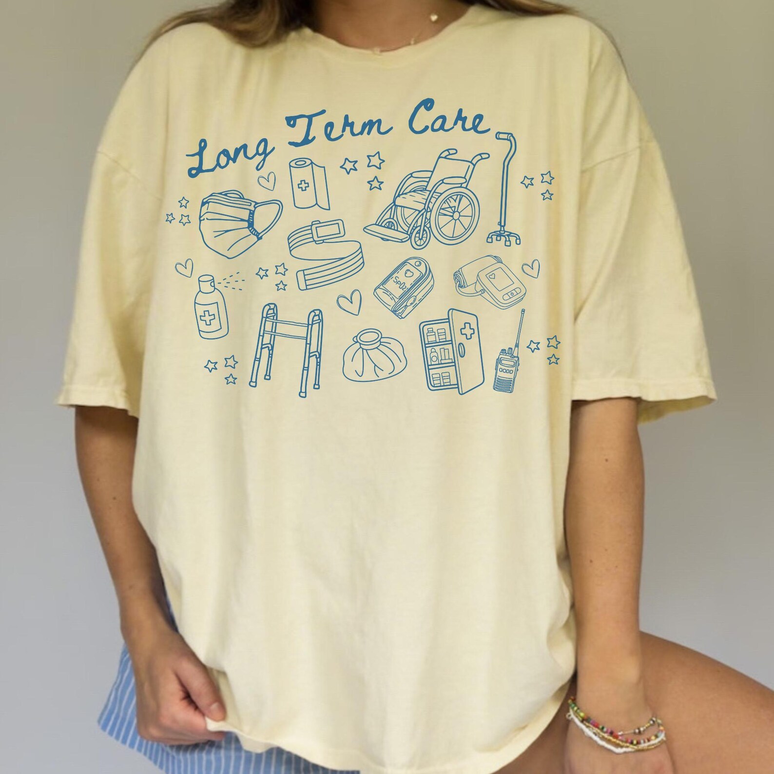 Long Term Care Nurse Shirt Comfort Colors LTC Shirt Summer Geriatric ...