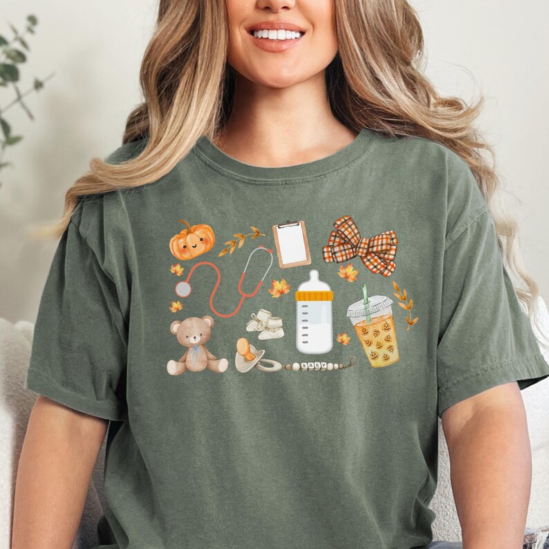 Labor and Delivery Nurse Shirt Comfort Colors Fall LD Nurse Shirt ...