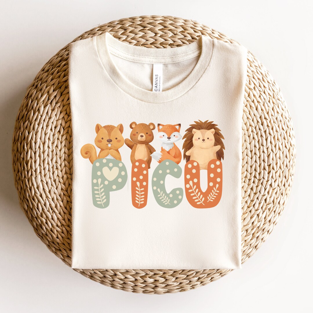PICU Nurse Shirt Animals Picu RN Nurse Tshirt Pediatric ICU Nurse Tee ...